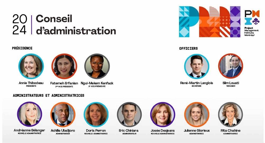 PMI-Montréal annonce son nouveau conseil d'administration pour 2024 | PMI Montréal