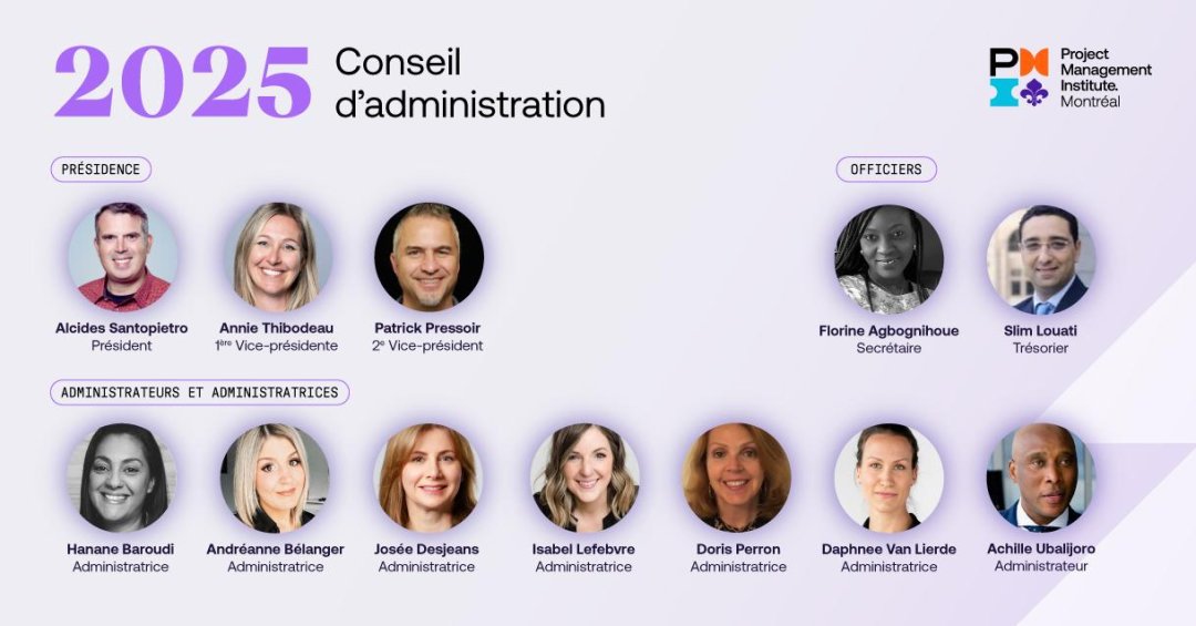 PMI-Montréal accueille son conseil d’administration 2025 | PMI Montréal